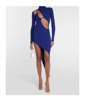 David Koma Cutout Ribbed-knit Minidress