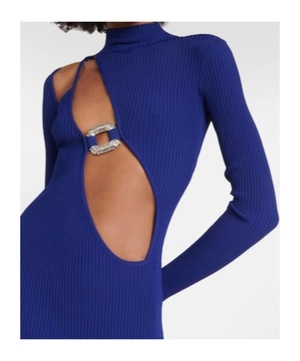 David Koma Cutout Ribbed-knit Minidress
