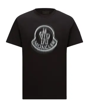 Moncler Gradient Logo Printed Crewneck T-shirt