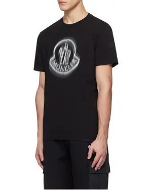 Moncler Gradient Logo Printed Crewneck T-shirt