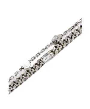 Alexander McQueen Skull Embellished Layered Chain Bracelet