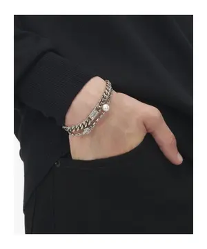 Alexander McQueen Skull Embellished Layered Chain Bracelet
