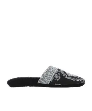Versace Medusa Printed Flat Slippers - Black