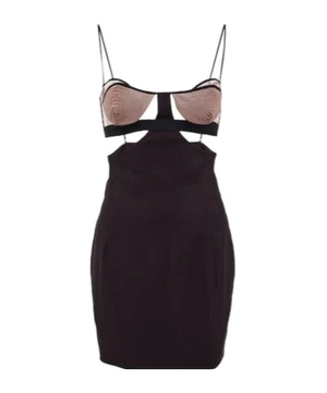 NENSI DOJAKA Cutout Mesh-paneled Minidress