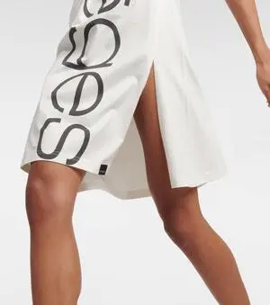 COURREGES Logo Off-shoulder Cotton Minidress