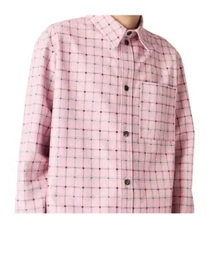Bottega Veneta Checked Long Sleeved Leather Shirt
