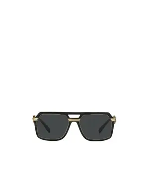 Versace Vintage Icon Pilot Square Frame Sunglasses - Black
