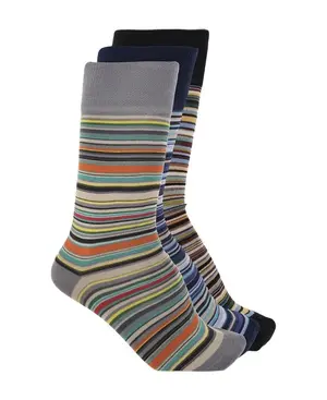 Paul Smith Striped Three-pack Socks - Gray