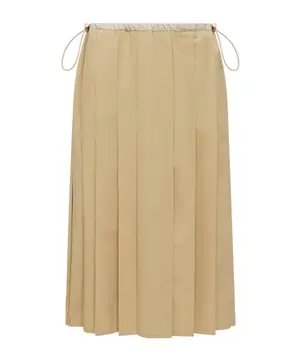 Moncler Pleated Midi Skirt - Beige