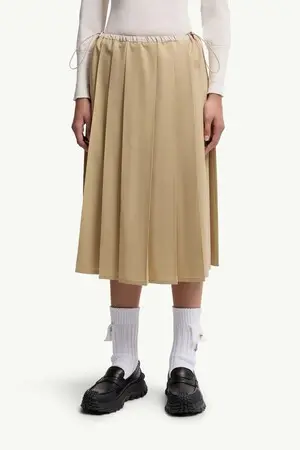 Moncler Pleated Midi Skirt - Beige