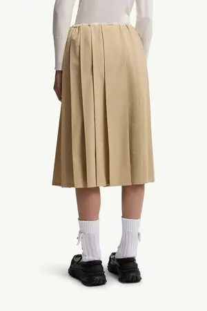 Moncler Pleated Midi Skirt - Beige