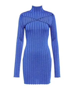 DION LEE Braided Wool Minidress - Blue
