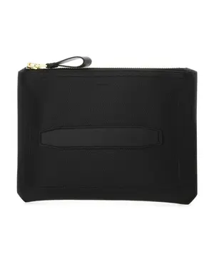 TOM FORD Logo Embossed Zipped Clutch Bag