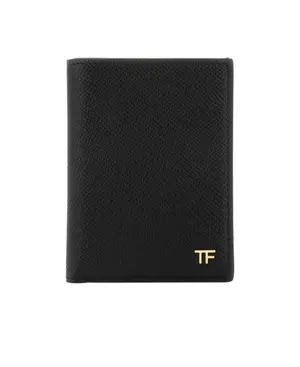 TOM FORD Logo Plaque Bi-fold Wallet - Black