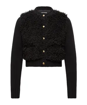 Moncler Padded Wool Teddy Cardigan
