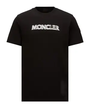 Moncler Logo Printed Crewneck T-shirt - Black
