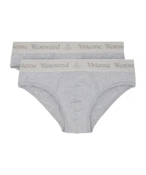 VIVIENNE WESTWOOD Orb-motif Pack Of Two Briefs - Grey