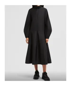 Moncler Turtleneck Cotton Midi Dress