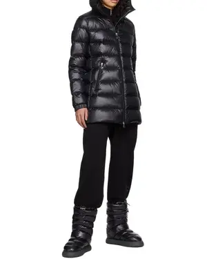 Moncler Glements Hooded Mid-length Down Jacket