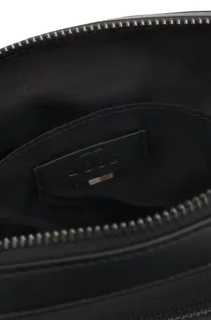 Hugo Boss Logo Debossed Zip-up Messenger Bag
