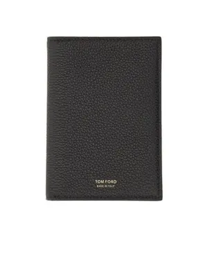 TOM FORD Engraved-logo Passport Holder - Black
