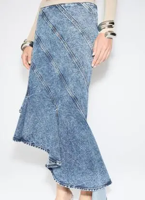Alaïa Denim Spiral Skirt