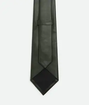 Bottega Veneta Smooth Lambskin Tie - Dark Green