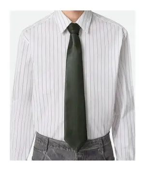 Bottega Veneta Smooth Lambskin Tie - Dark Green