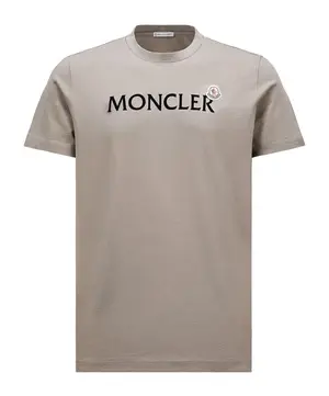 Moncler Logo Patch Crewneck T-shirt - Light Brown