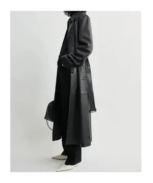 TOTEME Button-up Belted Leather Overcoat