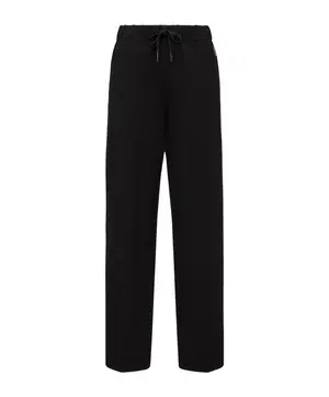 Moncler Logo Embroidered Drawstring Pants - Black