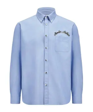 Moncler Embroidered Logo Oxford Shirt