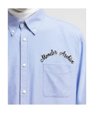 Moncler Embroidered Logo Oxford Shirt