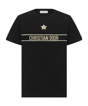 Dior Embroidered Star And Logo T-shirt - Black