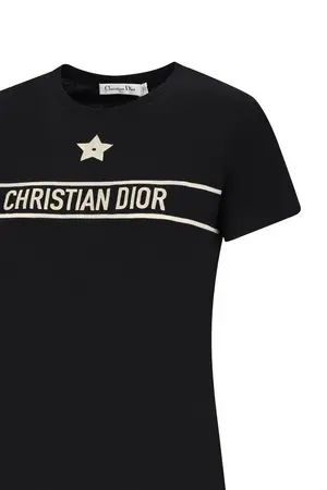 Dior Embroidered Star And Logo T-shirt
