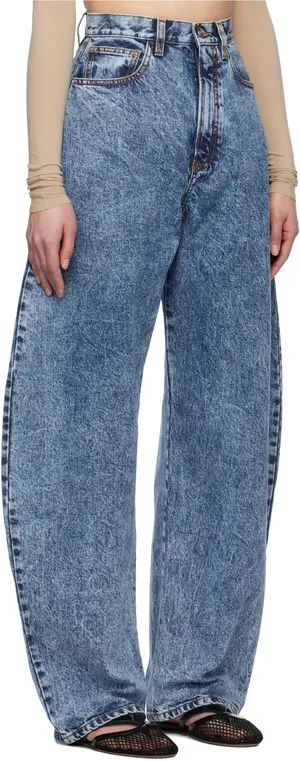 Alaïa Snow Denim Round Jeans