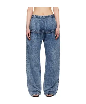 Alaïa Basque Denim Trousers - Blue