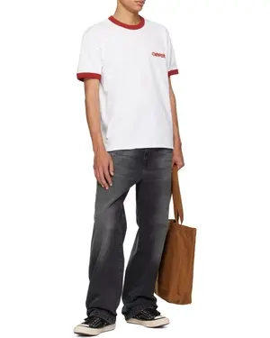 Carhartt Work In Progress S/s Ip Ringer Logo T-shirt - White/red/red