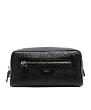 TOM FORD Logo Printed Zip-up Toiletry Bag - Black