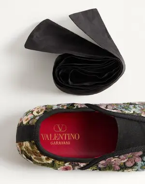 Valentino Garavani Rythmika Ballerina In Après L'hiver Jacquard Fabric