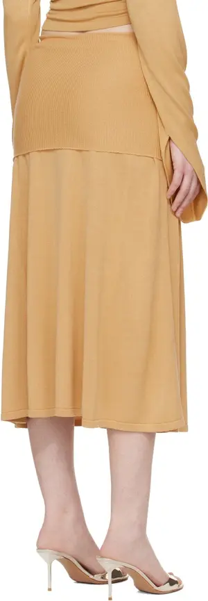 AYA MUSE Ribbed Rylin Skirt - Saffron