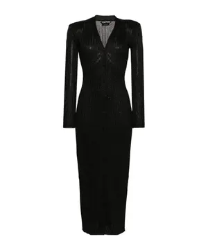 TOM FORD Metallic-threading Knitted Maxi Dress