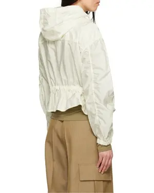 Moncler Curton Hooded Peplum Jacket - White
