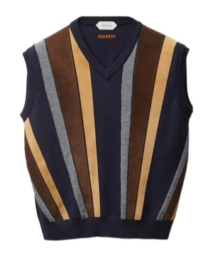 Versace Patchwork Knitted Vest - Blue