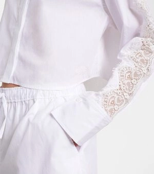 Simkhai Lace-trimmed Cotton Poplin Shirt