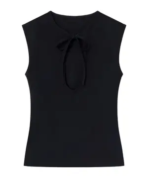 Gimaguas Anis Tie-front Sleeveless Top - Black