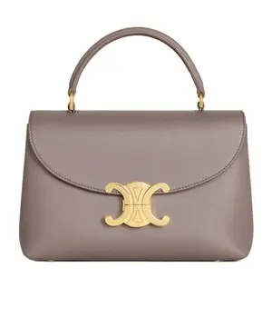 Celine Teen Nino Bag In Supple Grained Calfskin - Gray