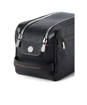 Brunello Cucinelli Zipped Wash Bag - Black