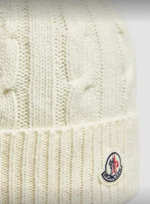 Moncler Logo Patch Pompom Detailed Beanie