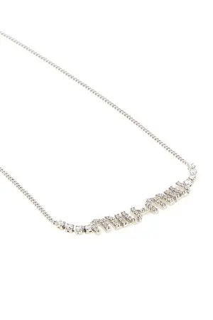 Miu Miu Metal Necklace With Crystals